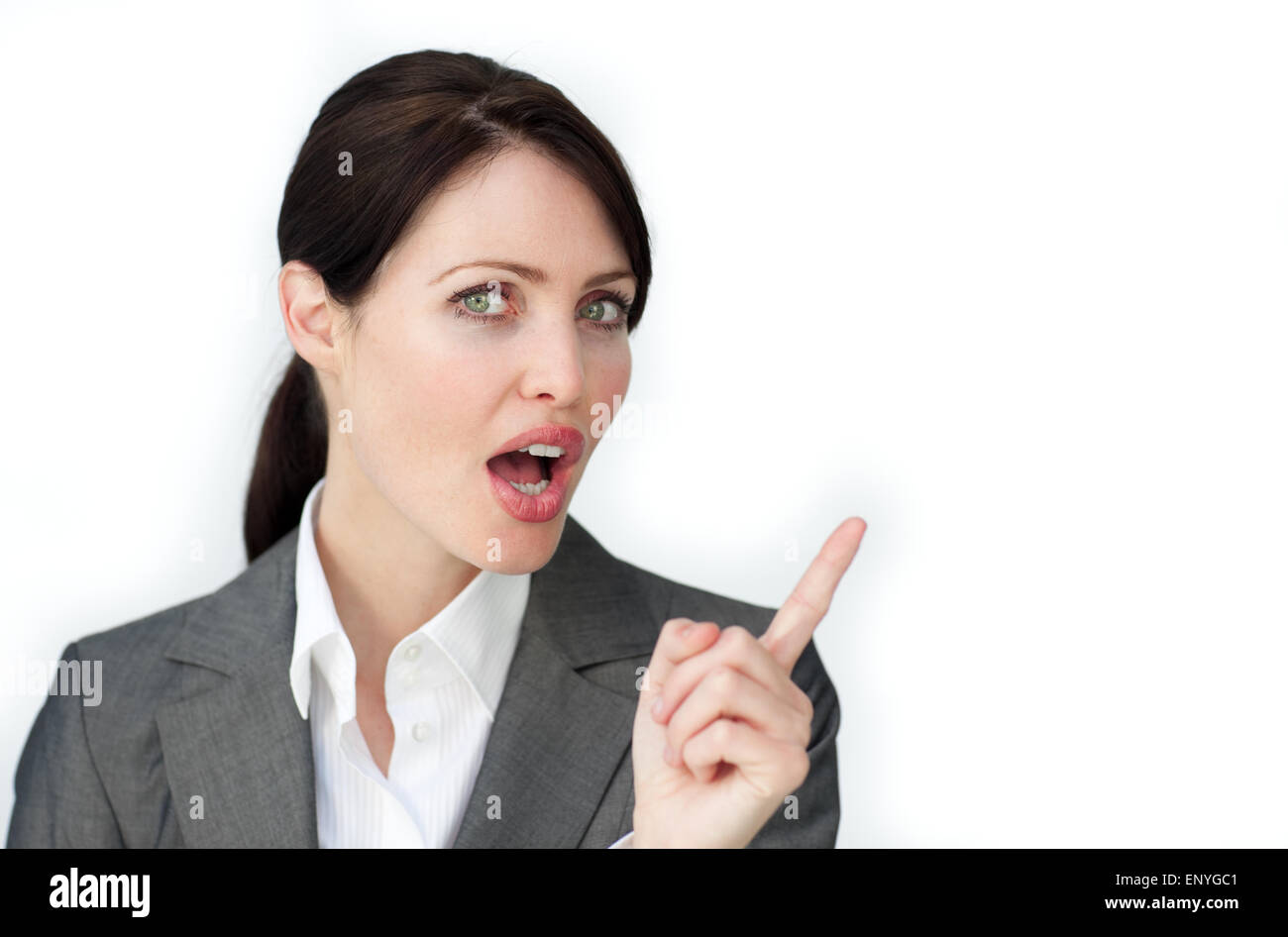 Assertive businesswoman giving instructions Stock Photo - Alamy