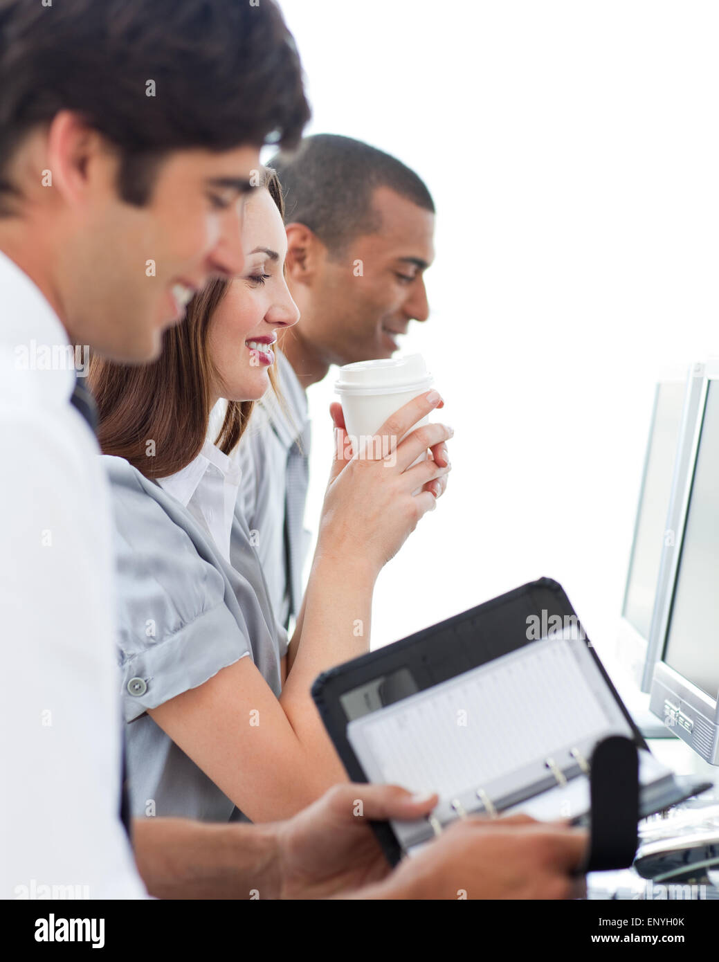 Positive business team at work Stock Photo - Alamy
