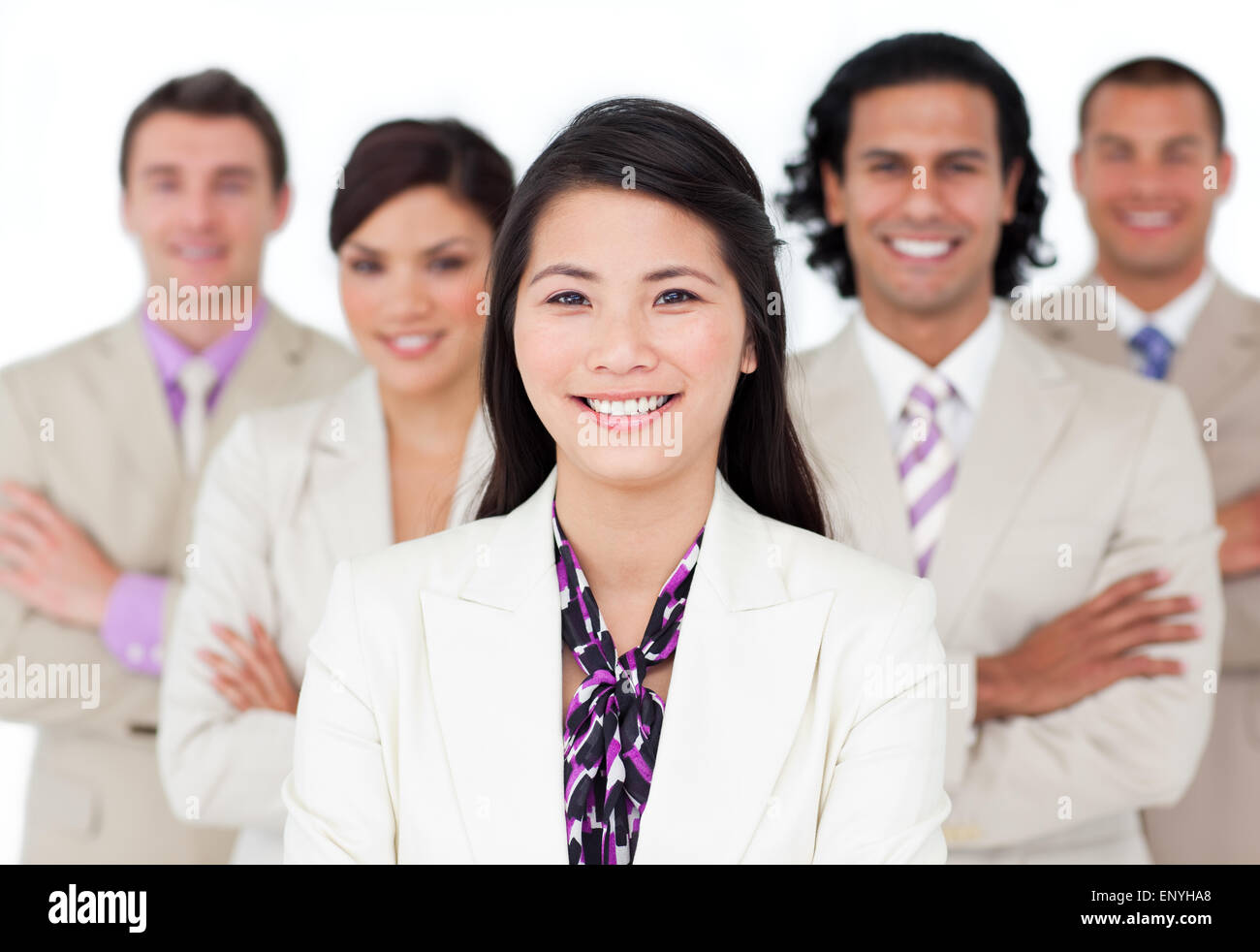 Presentation of an international business team Stock Photo - Alamy