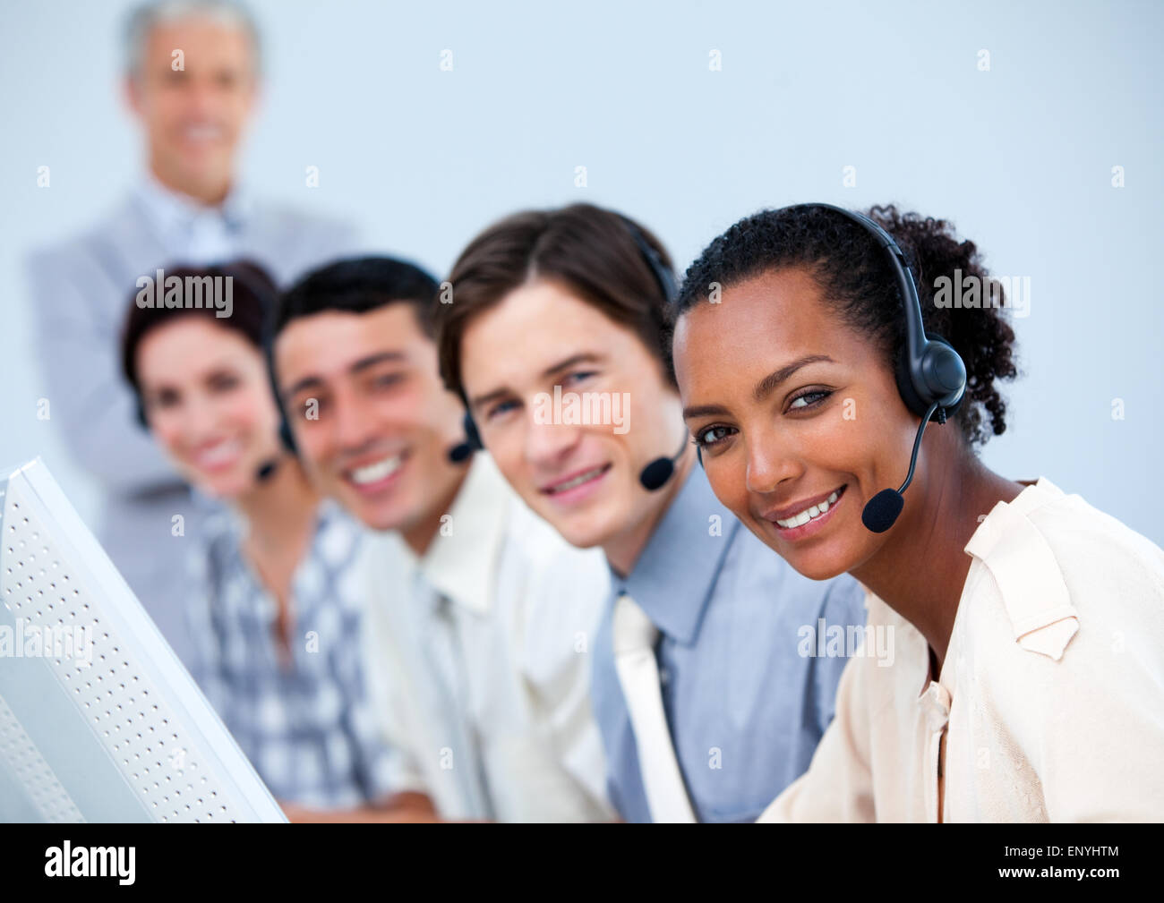 Charming customer service representatives Stock Photo - Alamy