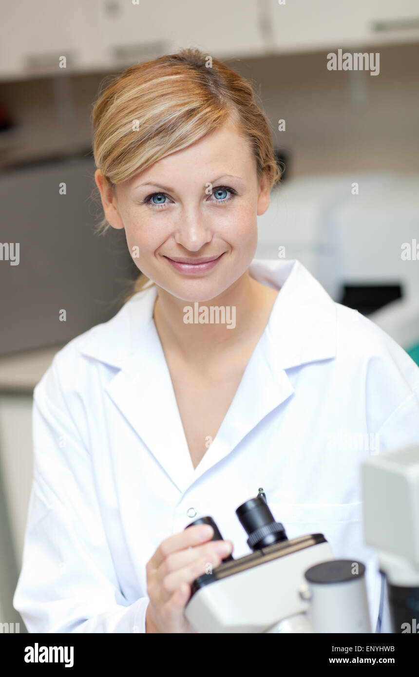Female researcher smiling using hi-res stock photography and images - Alamy