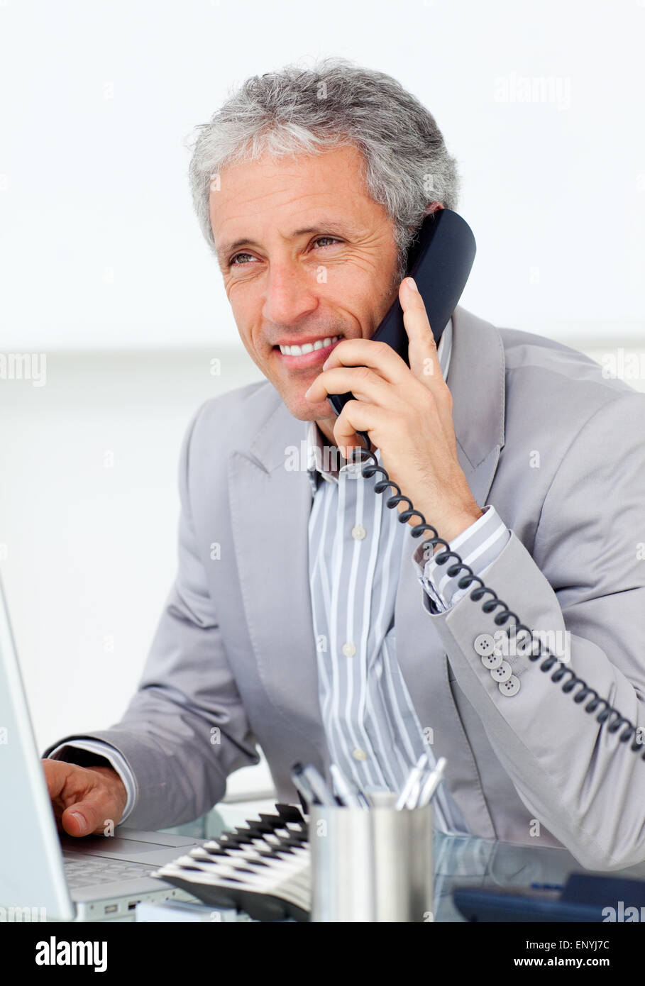 Mature self confident talking man hi-res stock photography and images - Alamy