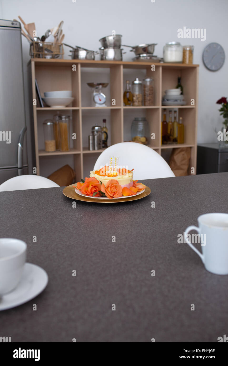 High angle of a birthday cake Stock Photo - Alamy