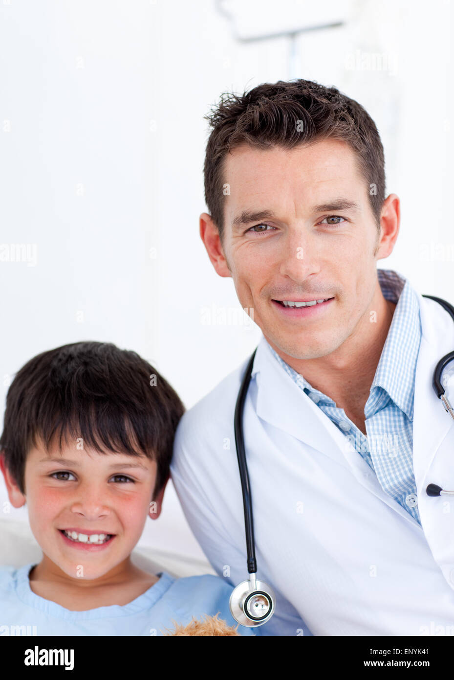 Portrait of a little boy and his doctor Stock Photo - Alamy