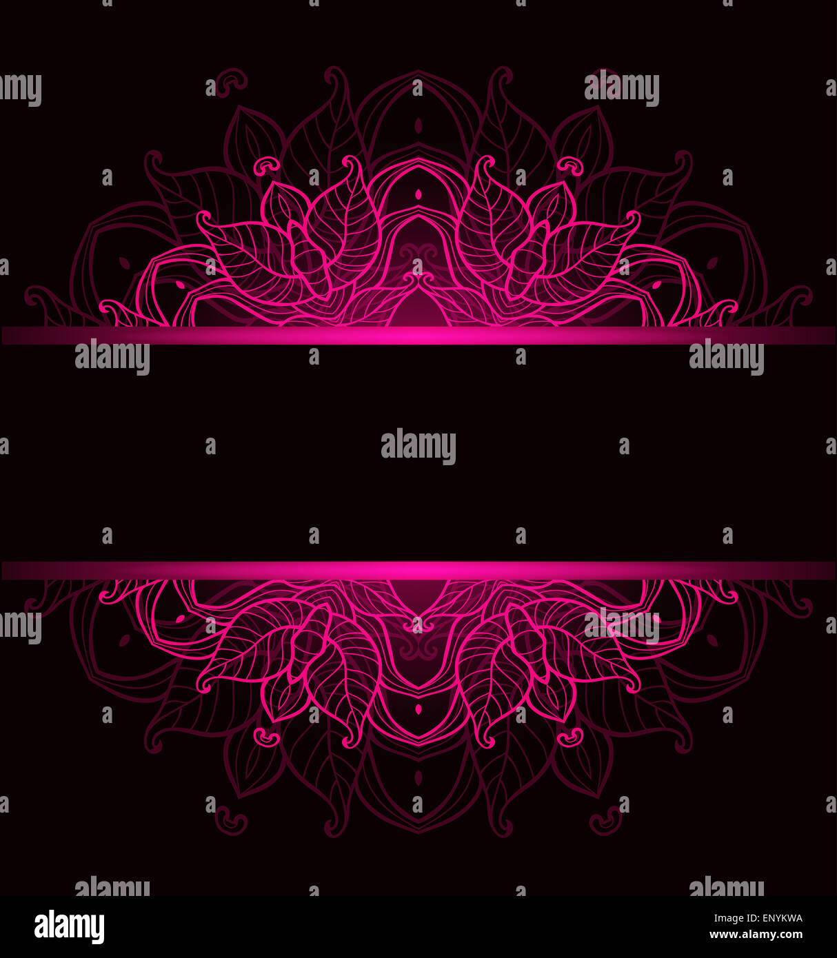 Black decorative background with pink ornament Stock Photo - Alamy