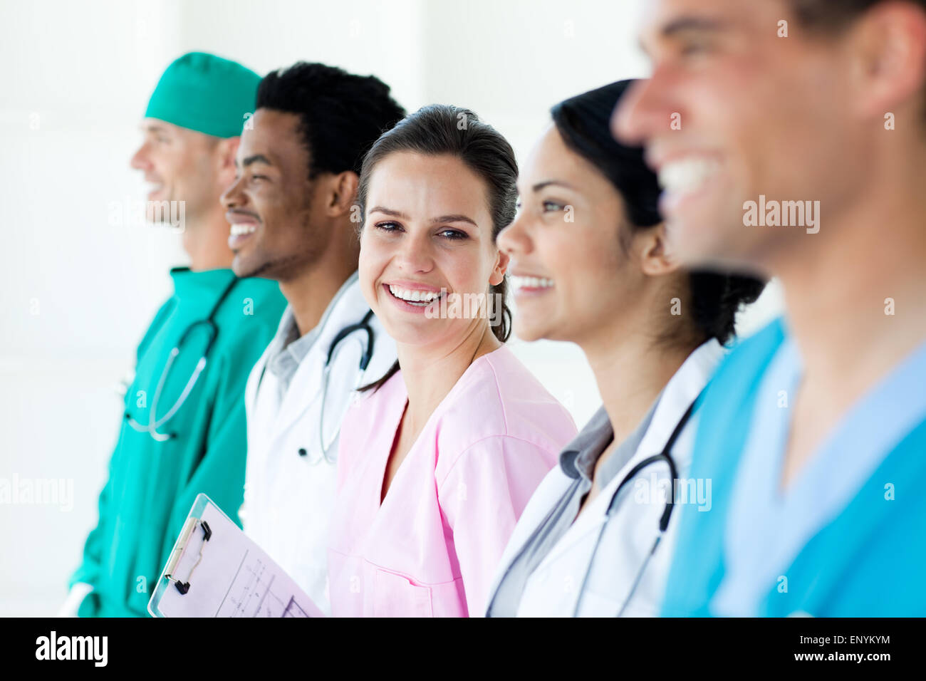 International medical team standing in a line Stock Photo - Alamy