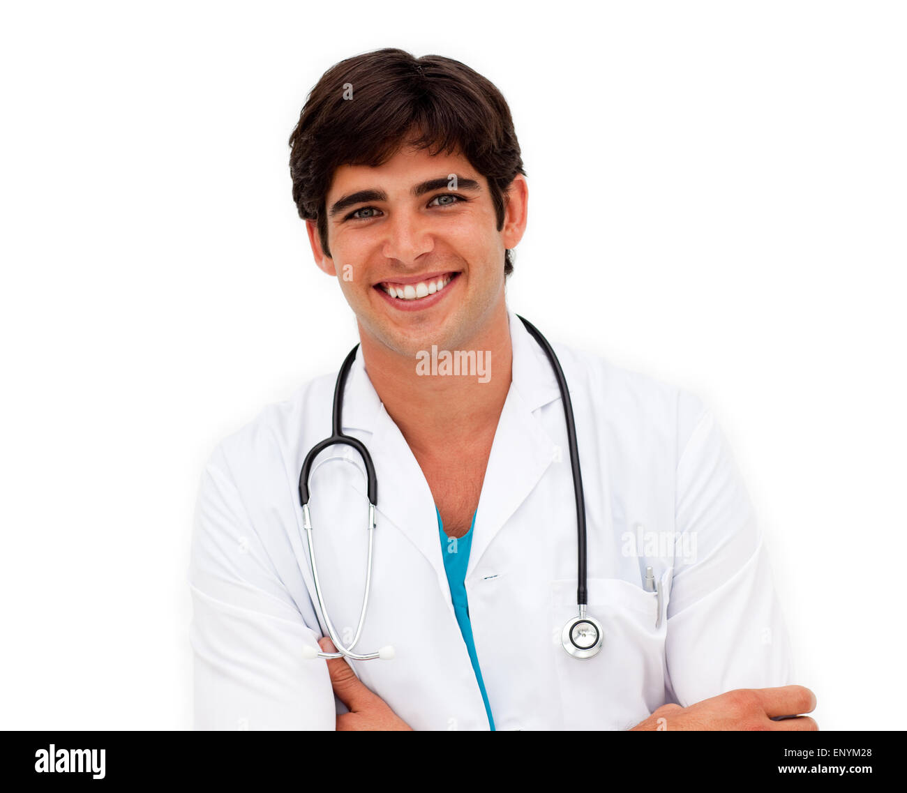 Portrait of an attractive doctor with folded arms Stock Photo - Alamy