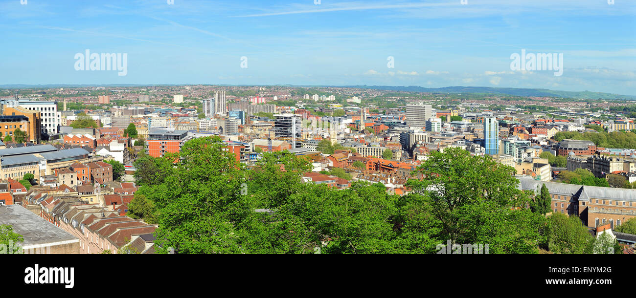 A panoramic view of Bristol from the top of Cabot Tower in Brandon Hill ...