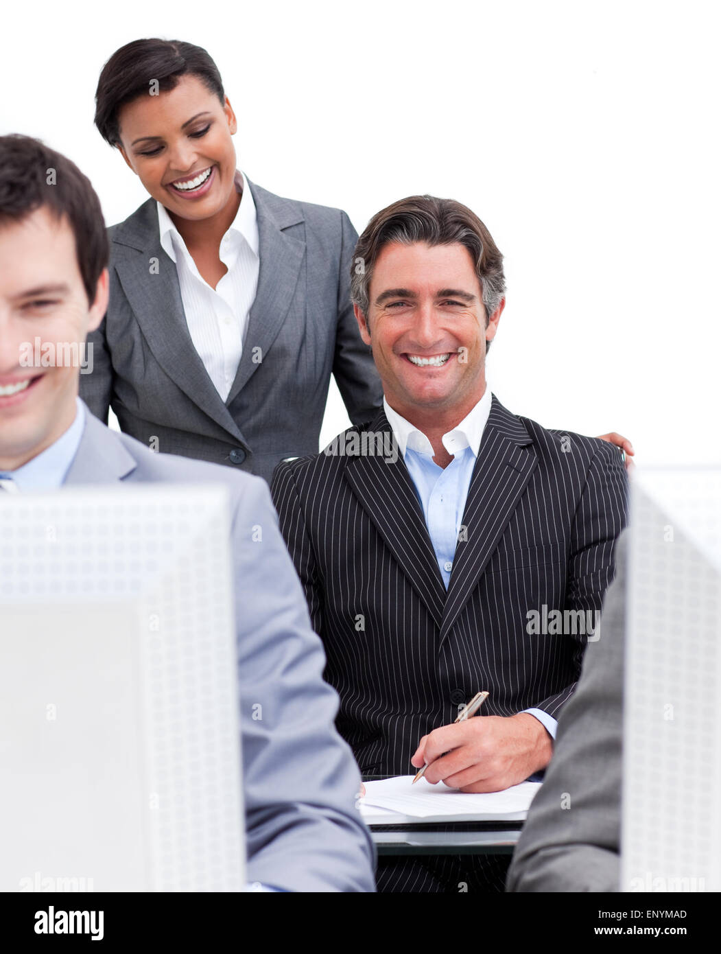 Presentation of a business team at work Stock Photo - Alamy