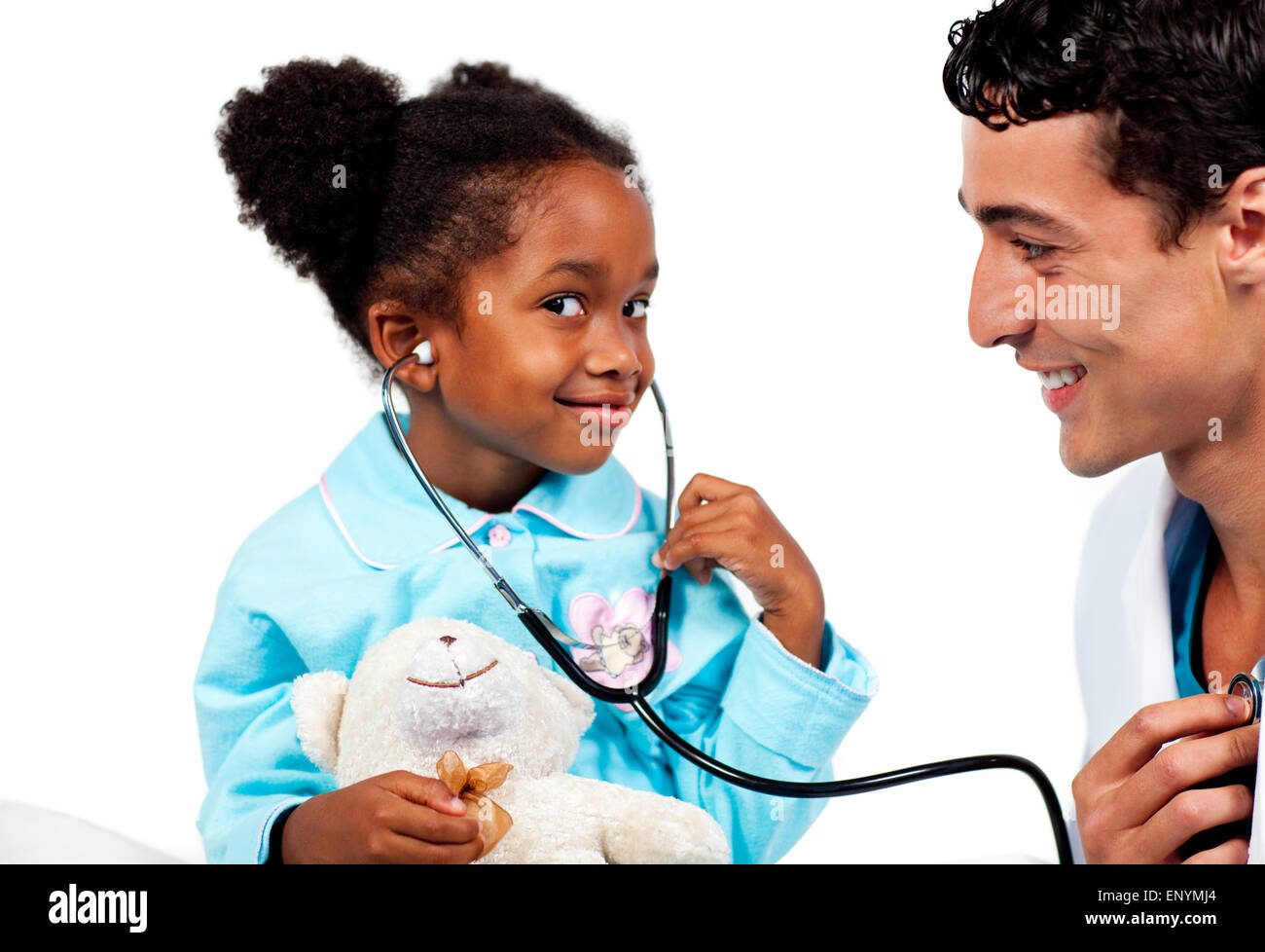 Caring doctor playing with his young patient Stock Photo - Alamy