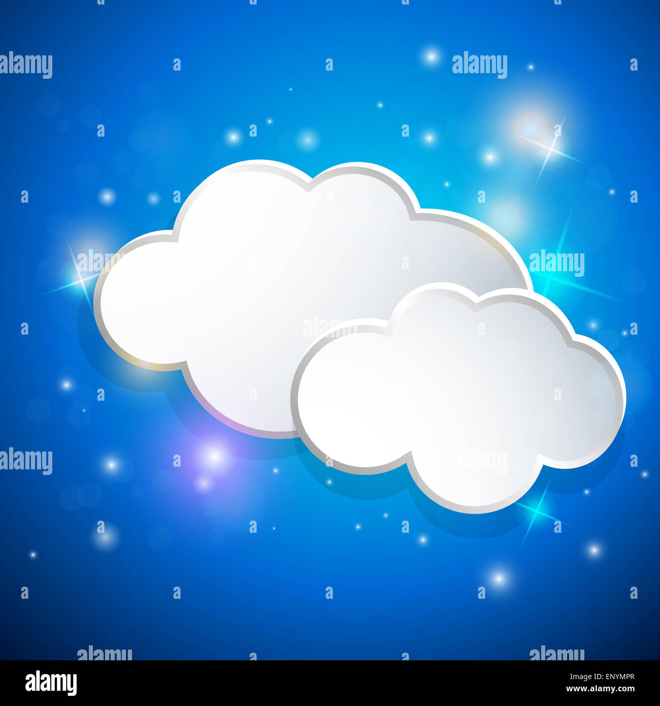 Blue shining background with white clouds Stock Photo - Alamy