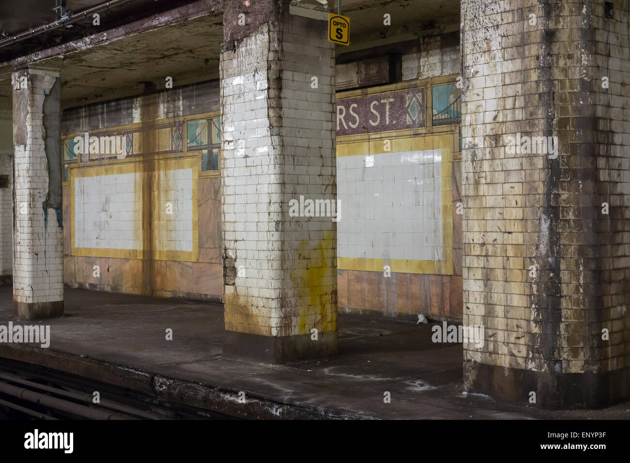 Disused sections of the Chambers Street subway station are damaged and ...