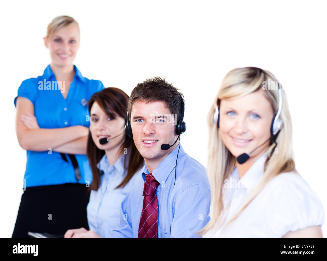 Group of operators Stock Photo - Alamy