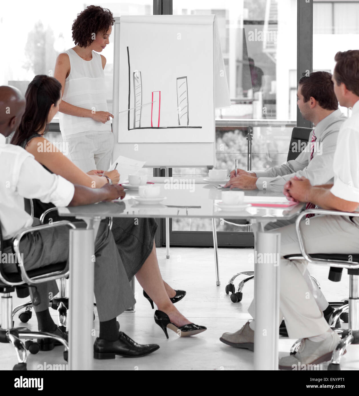 Female business woman giving a presentation Stock Photo - Alamy