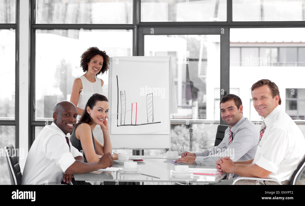 Female business woman giving a presentation Stock Photo - Alamy