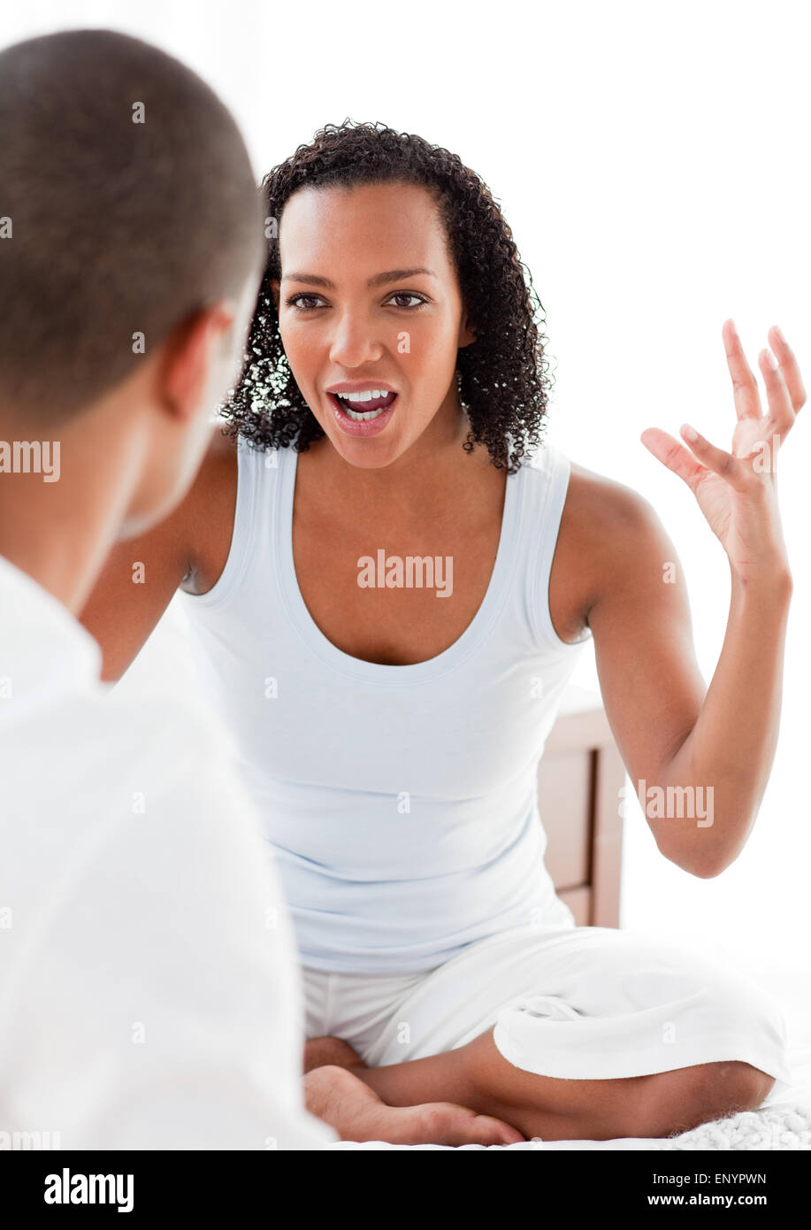 Close-up of lovers having a row Stock Photo - Alamy