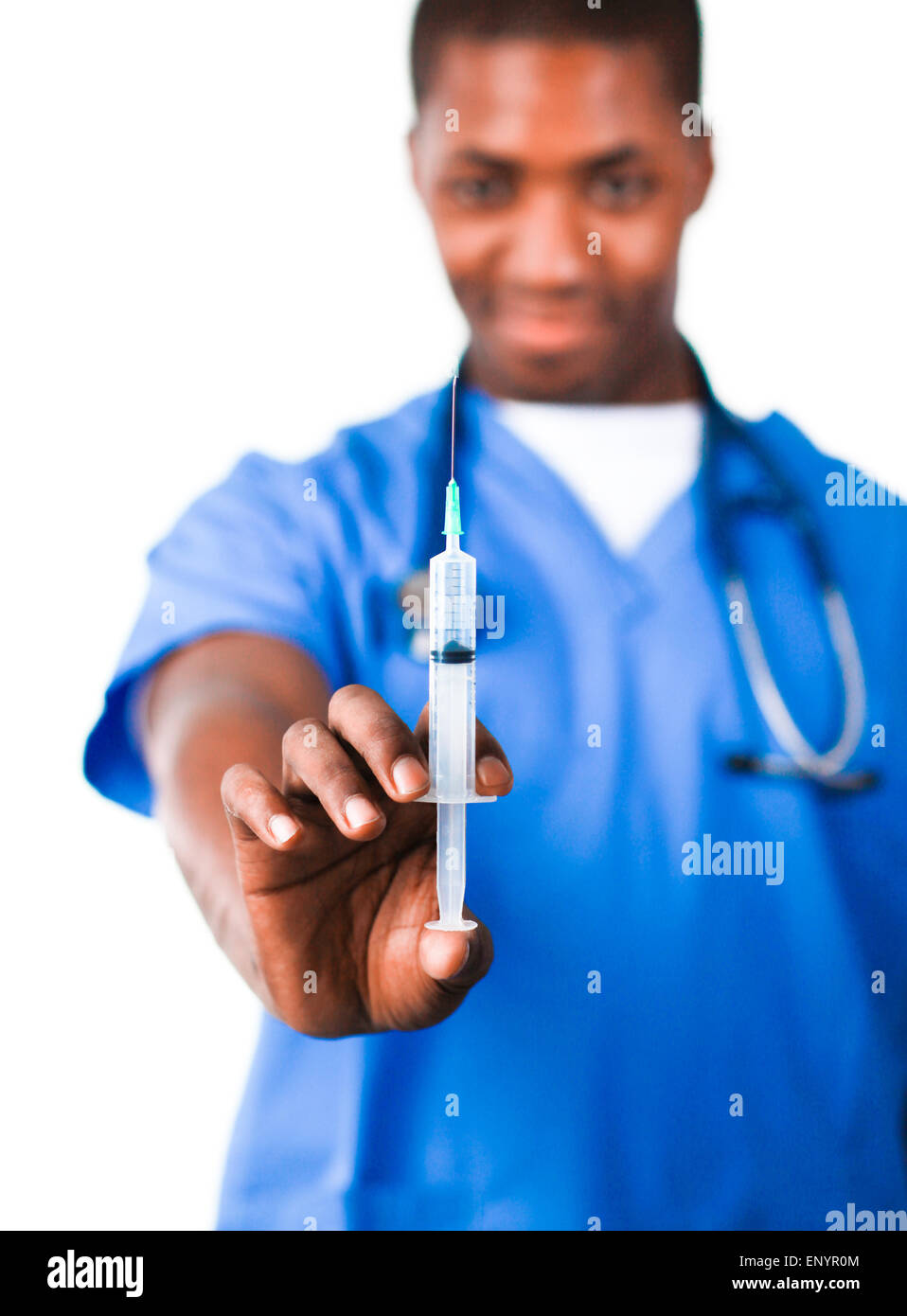 Doctor holding a syringe Stock Photo - Alamy