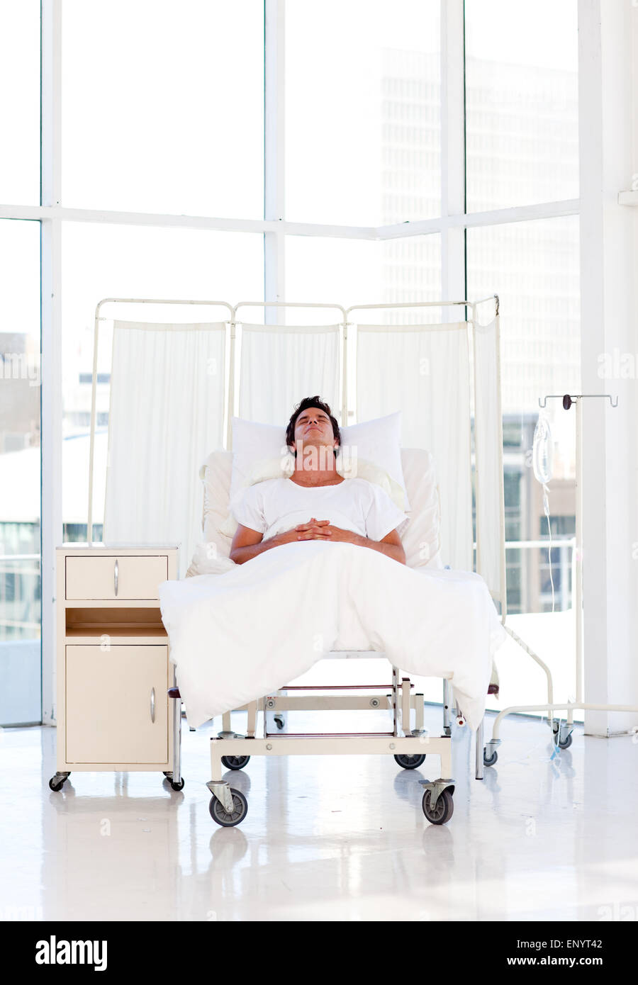 Patient recovering in a hospital Stock Photo - Alamy