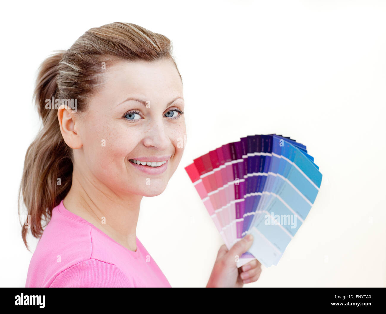 Bright woman choising colours Stock Photo - Alamy