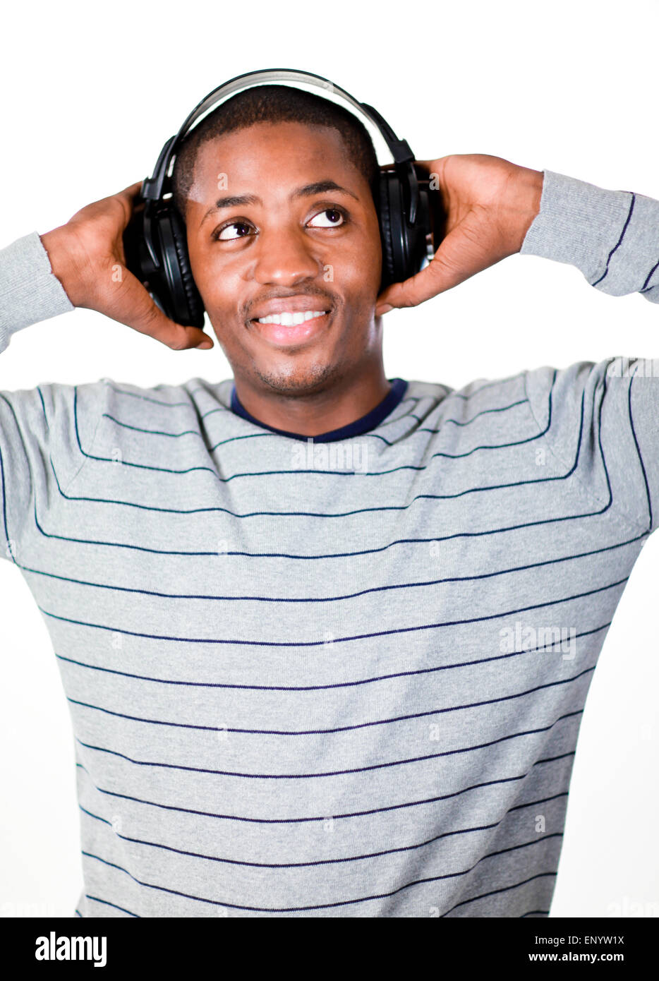 young adult listening to music Stock Photo - Alamy