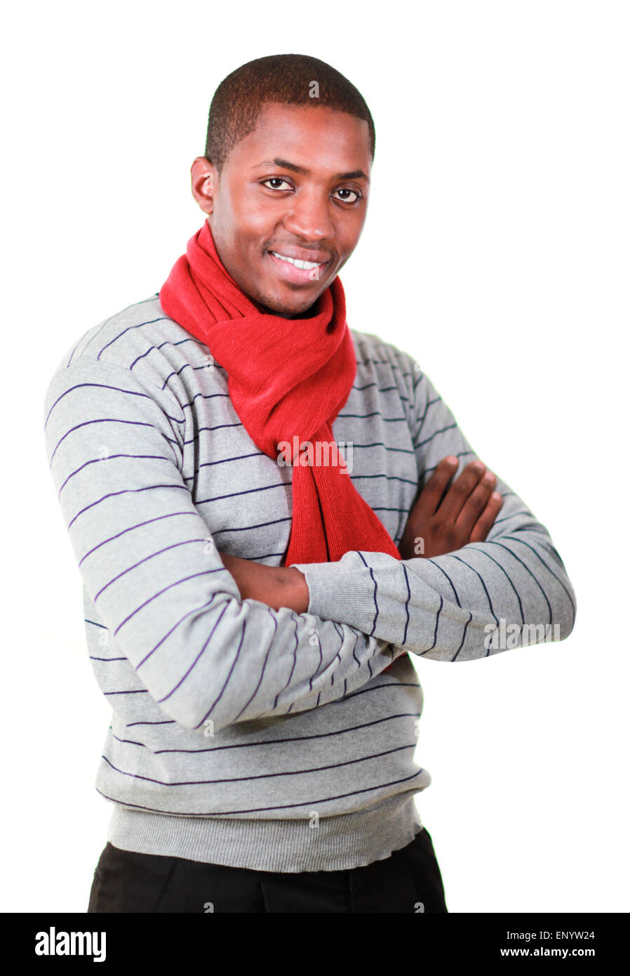 Man with arms folder looking at camea Stock Photo - Alamy