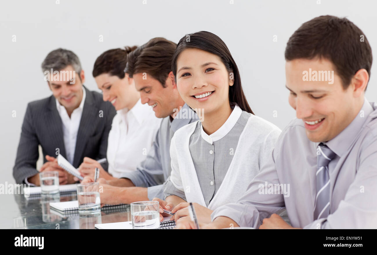 Business woman taking notes seminar hi-res stock photography and images ...