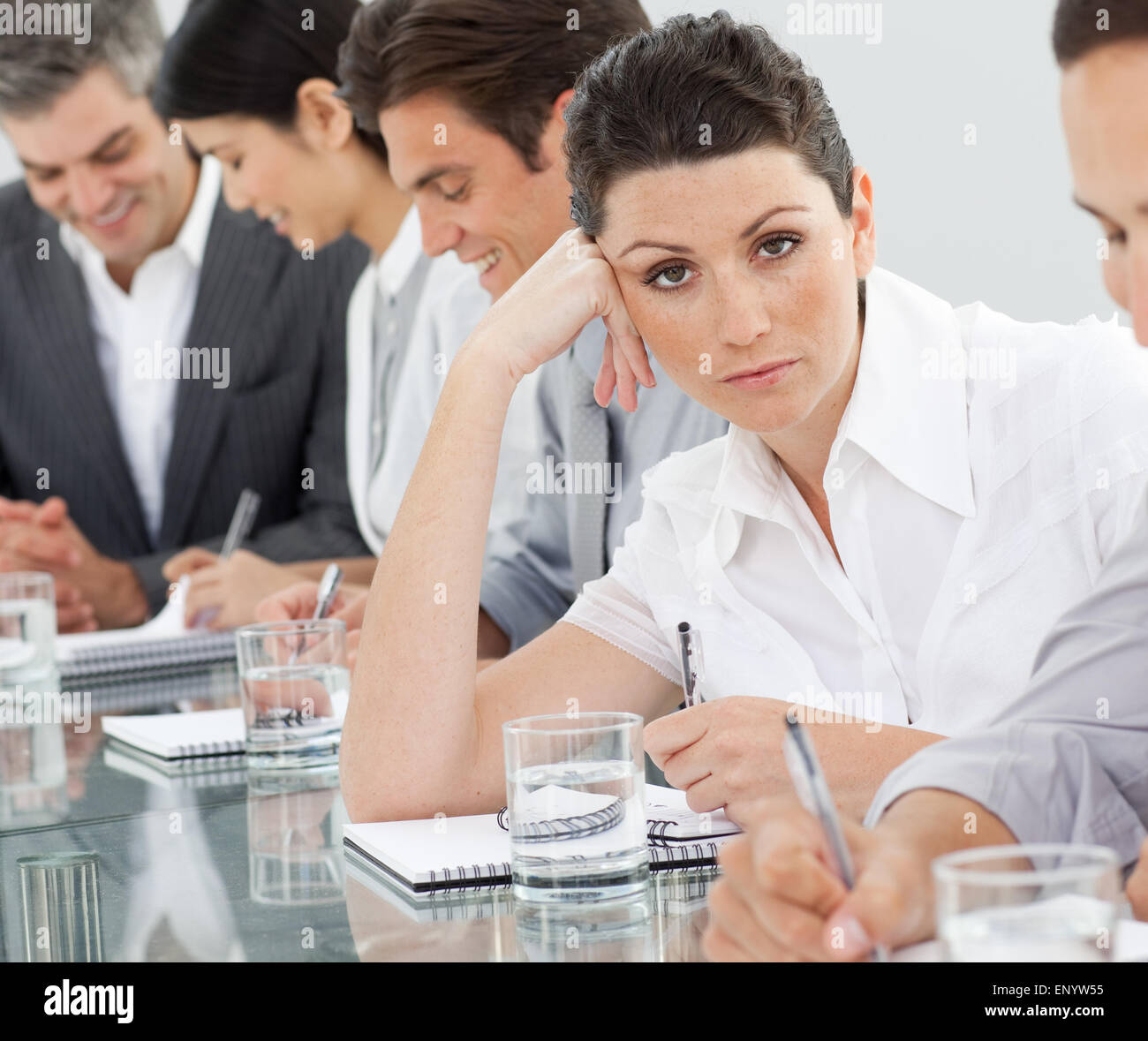 Ethnic woman bored office hi-res stock photography and images - Alamy