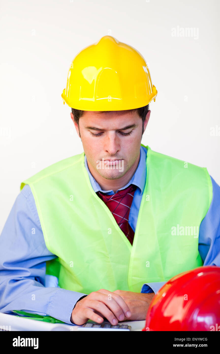 Handsome male focussing on work Stock Photo - Alamy