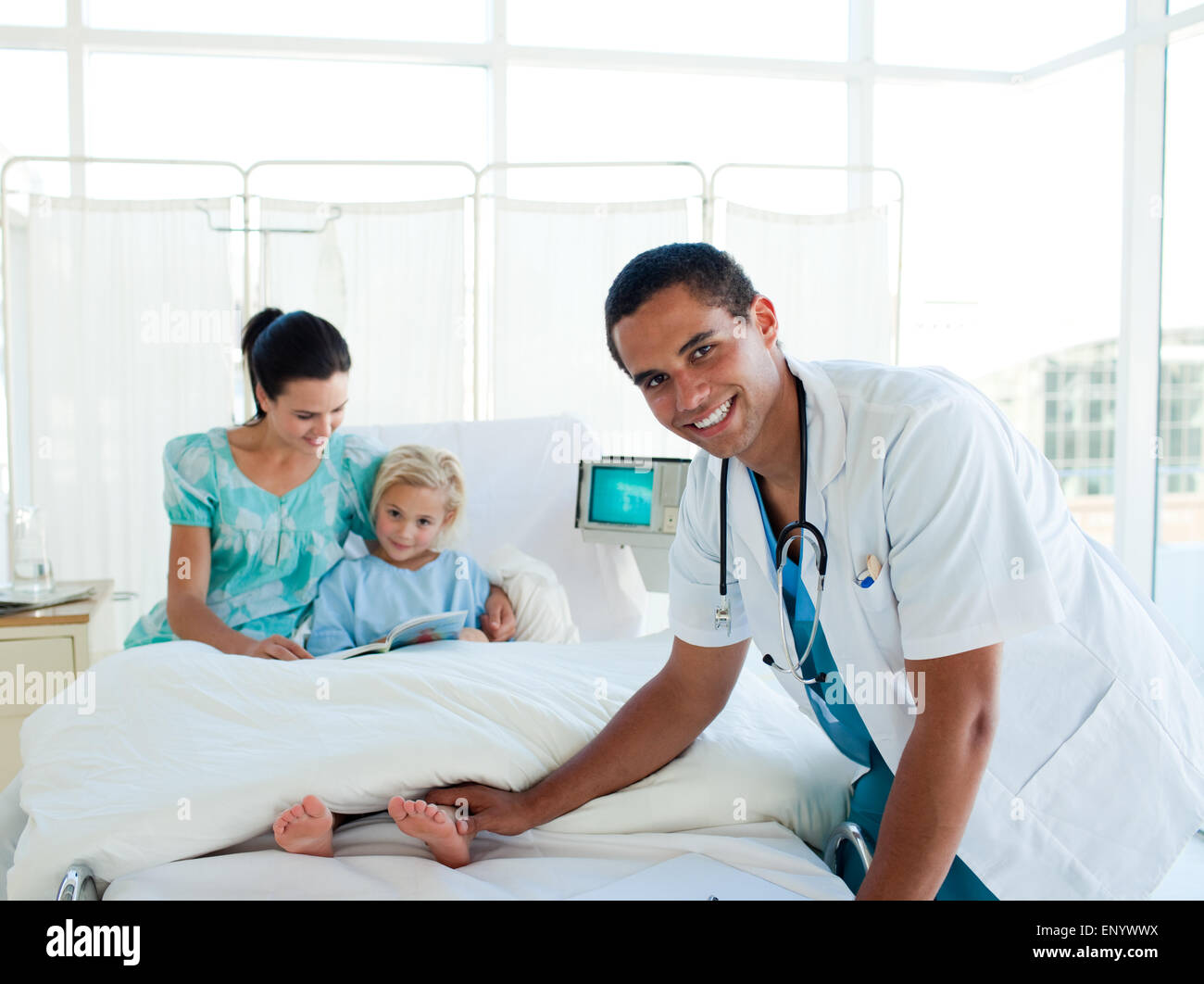 Little girl staying in a hospital as a patient Stock Photo - Alamy
