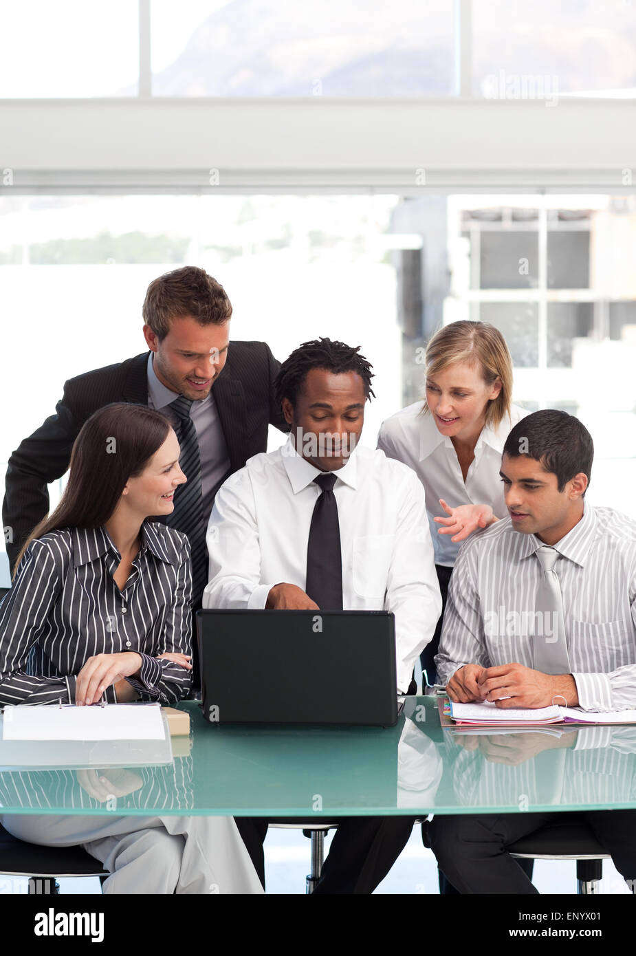 Business team working in office Stock Photo - Alamy