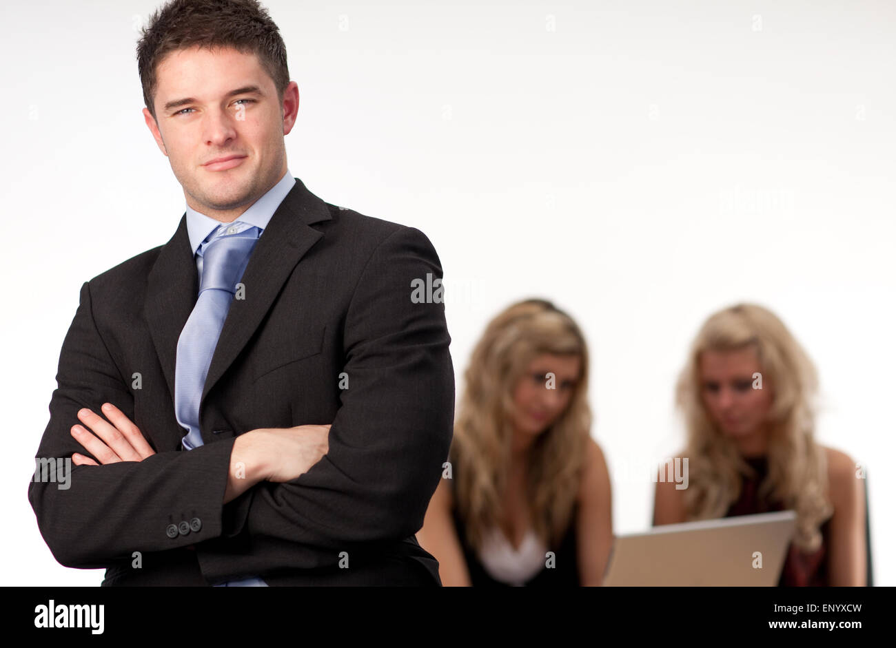 Businessman Arms Folded Team Stock Photo - Alamy
