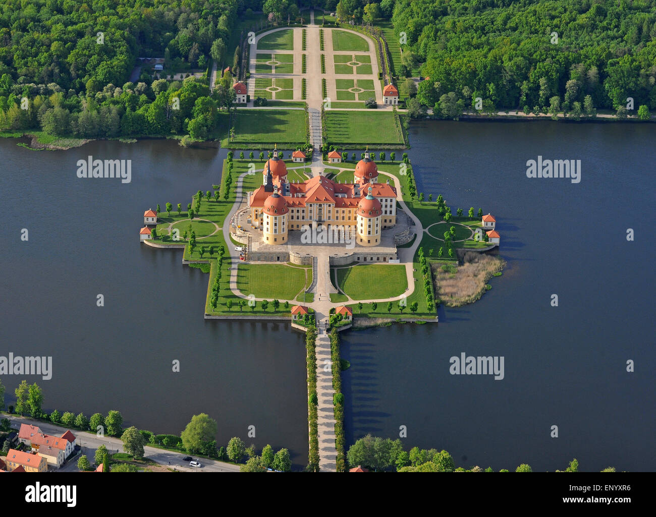 Moritzburg Castle, the former hunting lodge of the House of Wettin ...