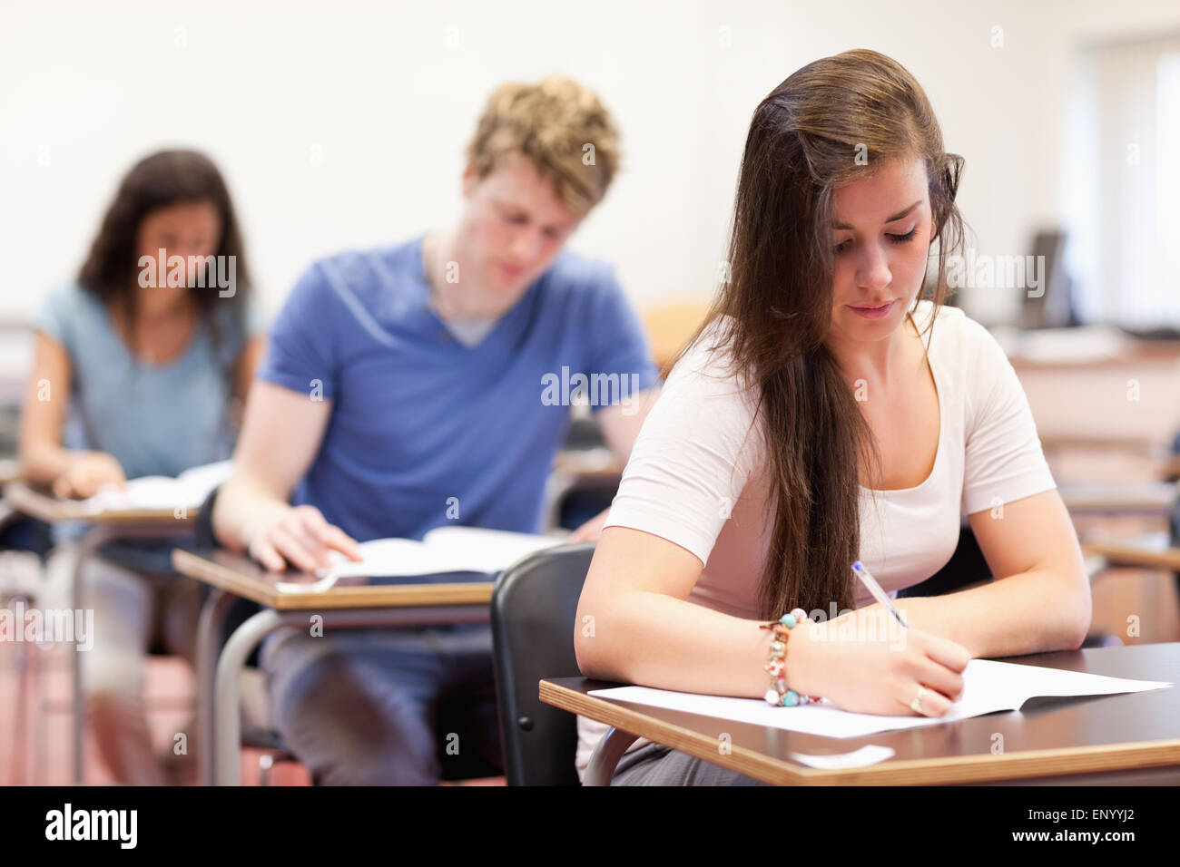 Happy student presentation paper class hi-res stock photography and ...