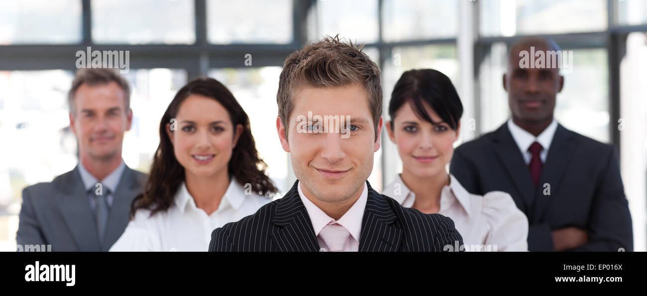 Beautiful business team looking at the camera Stock Photo - Alamy
