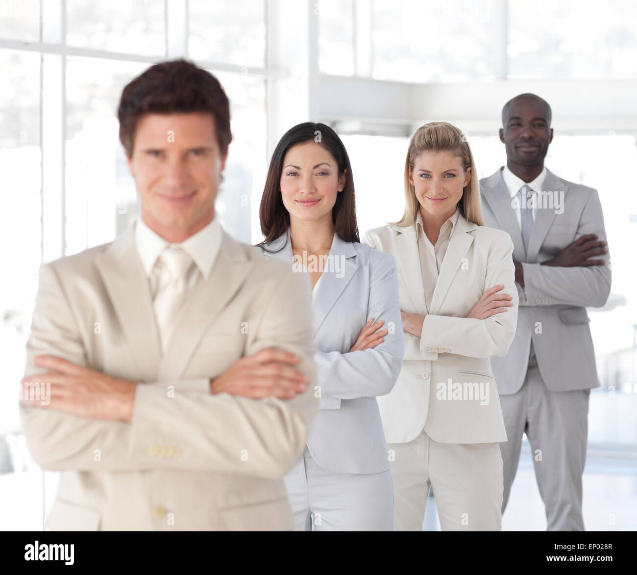 Portrait of a beautiful team at work Stock Photo - Alamy