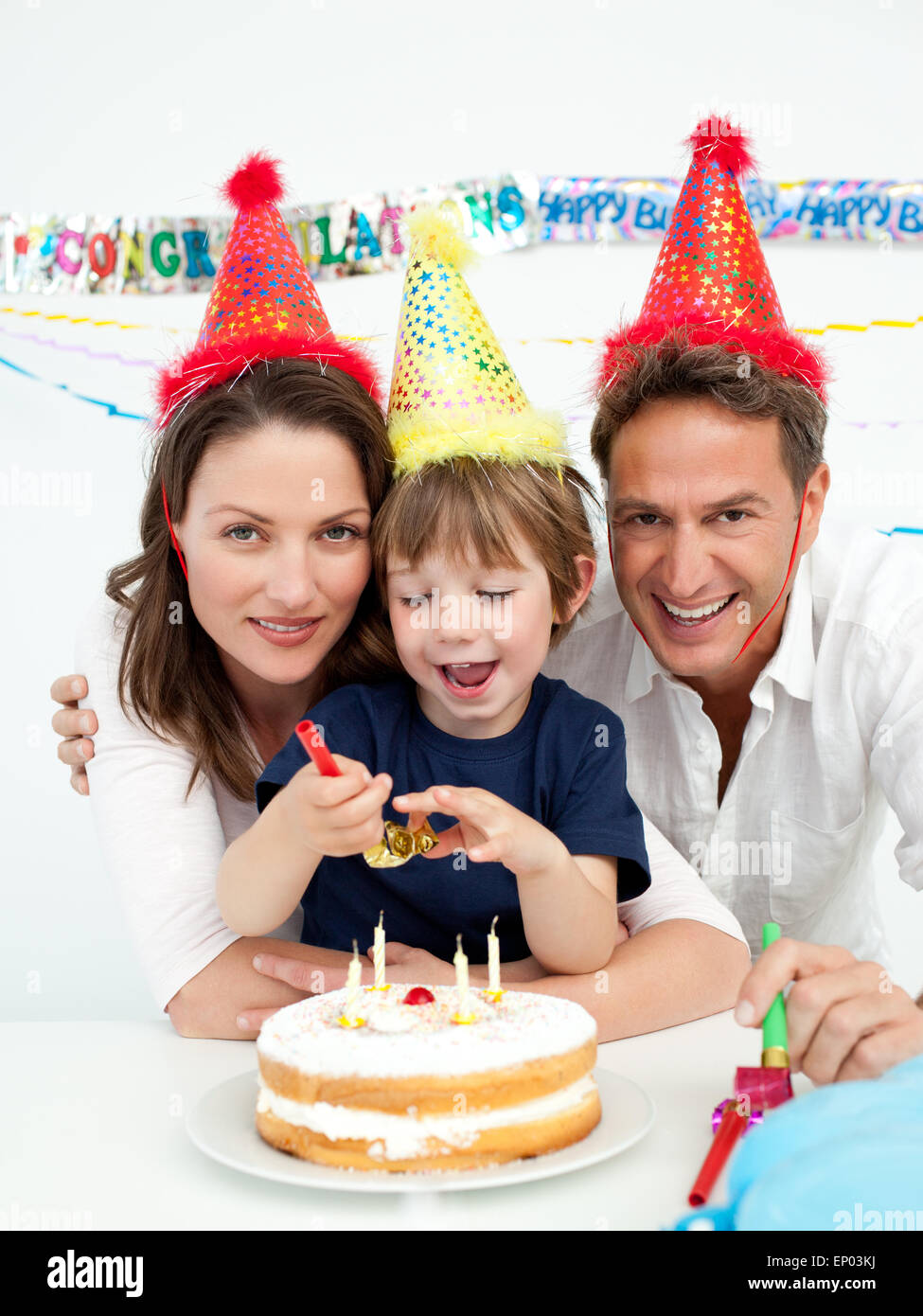 Little boy celebrating his birthday at home Stock Photo - Alamy