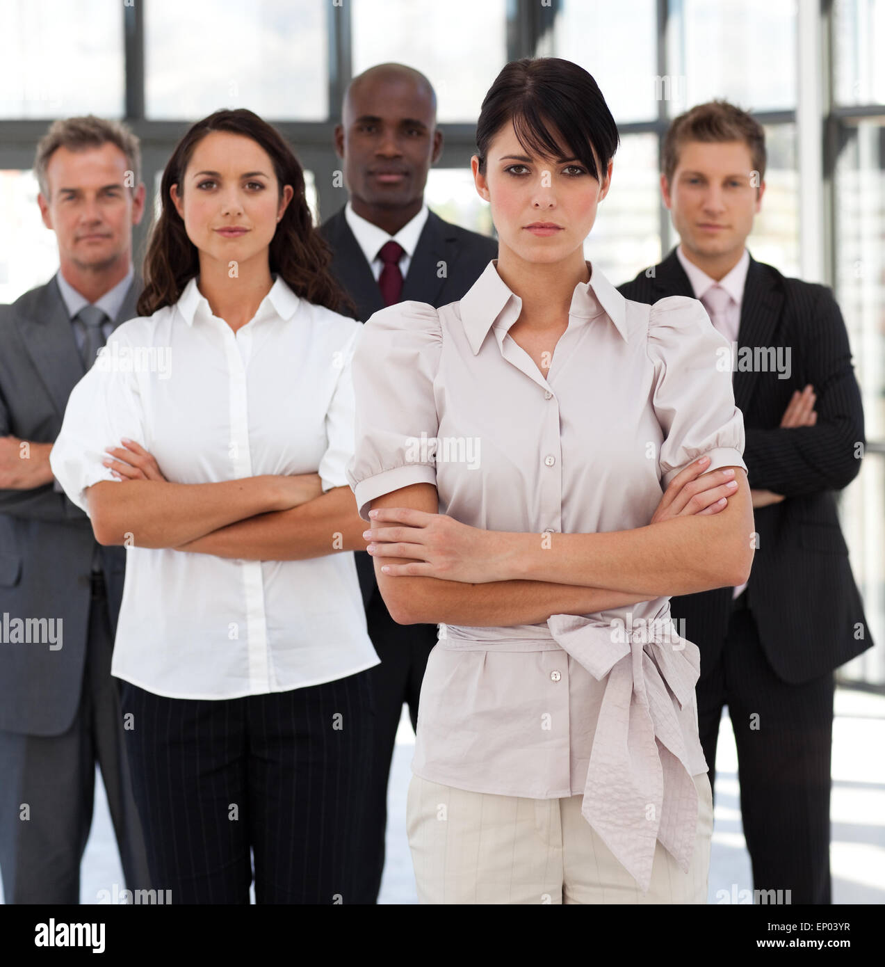 Portrait of self-assured business people looking at the camera Stock ...