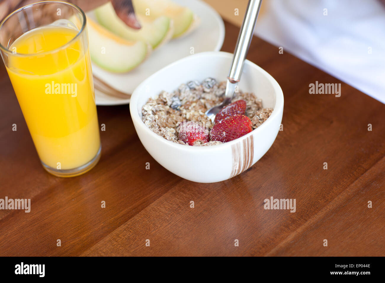 Breakfast at table Stock Photo - Alamy