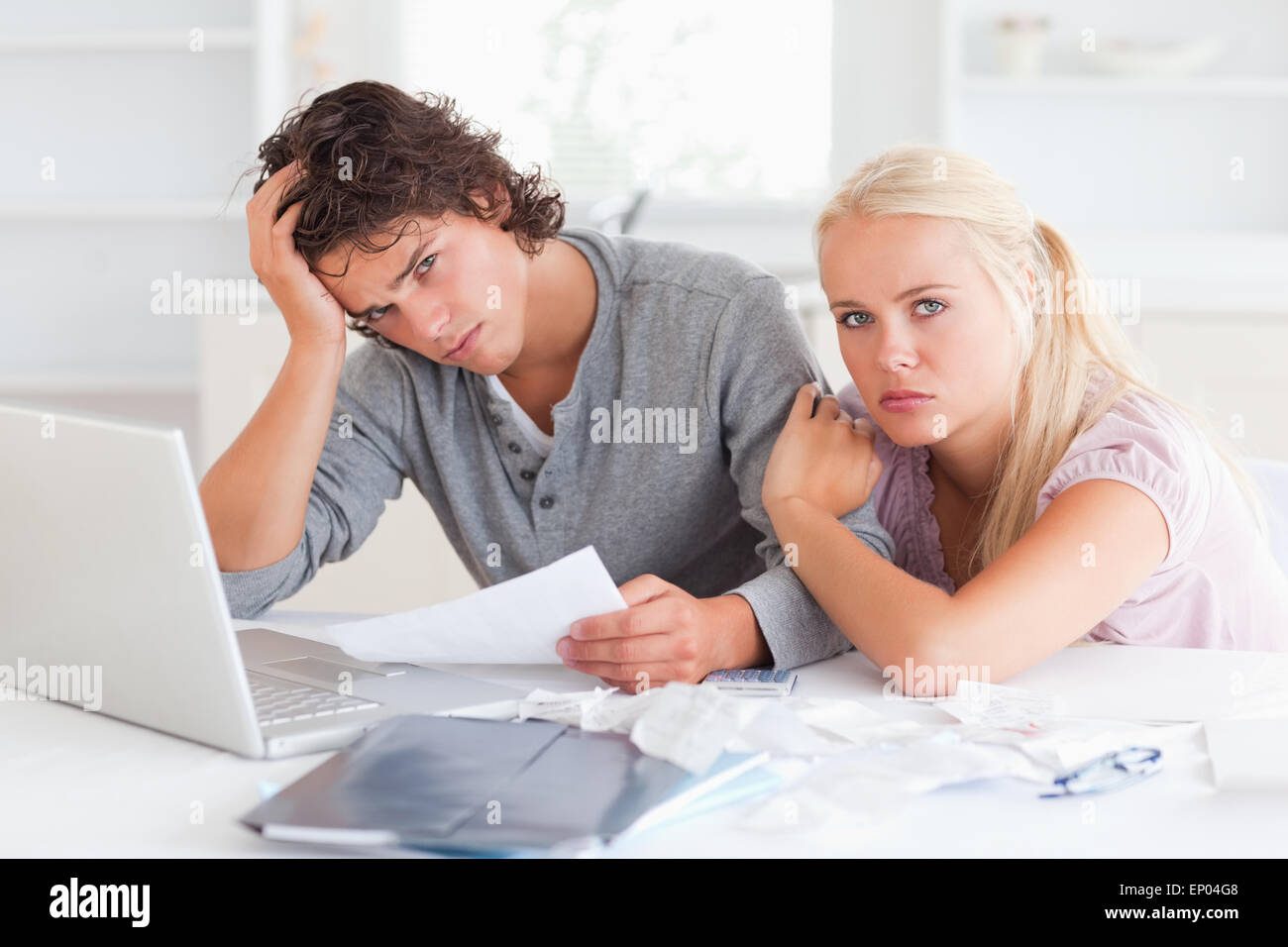 Tired cute couple Stock Photo - Alamy