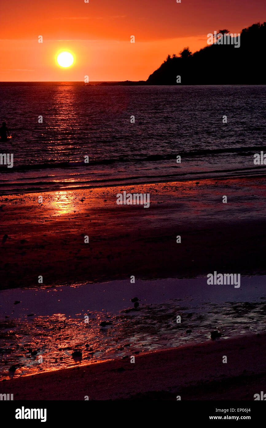 sunset near a mountain in nosy be madagascar Stock Photo - Alamy