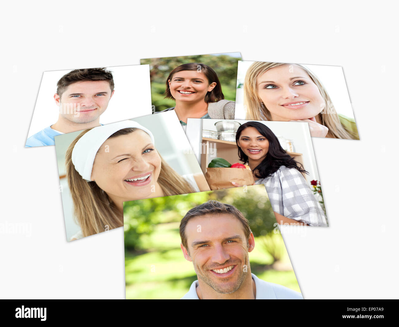 Collage of young people looking at the camera Stock Photo - Alamy