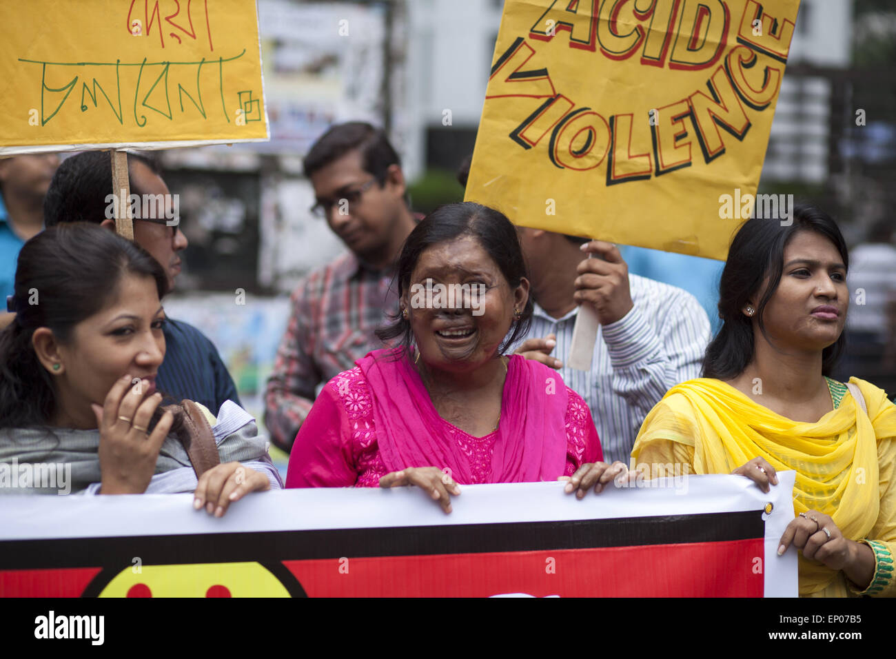 Dhaka, Bangladesh. 12th May, 2015. Survivors of acid attacks, attend a ...