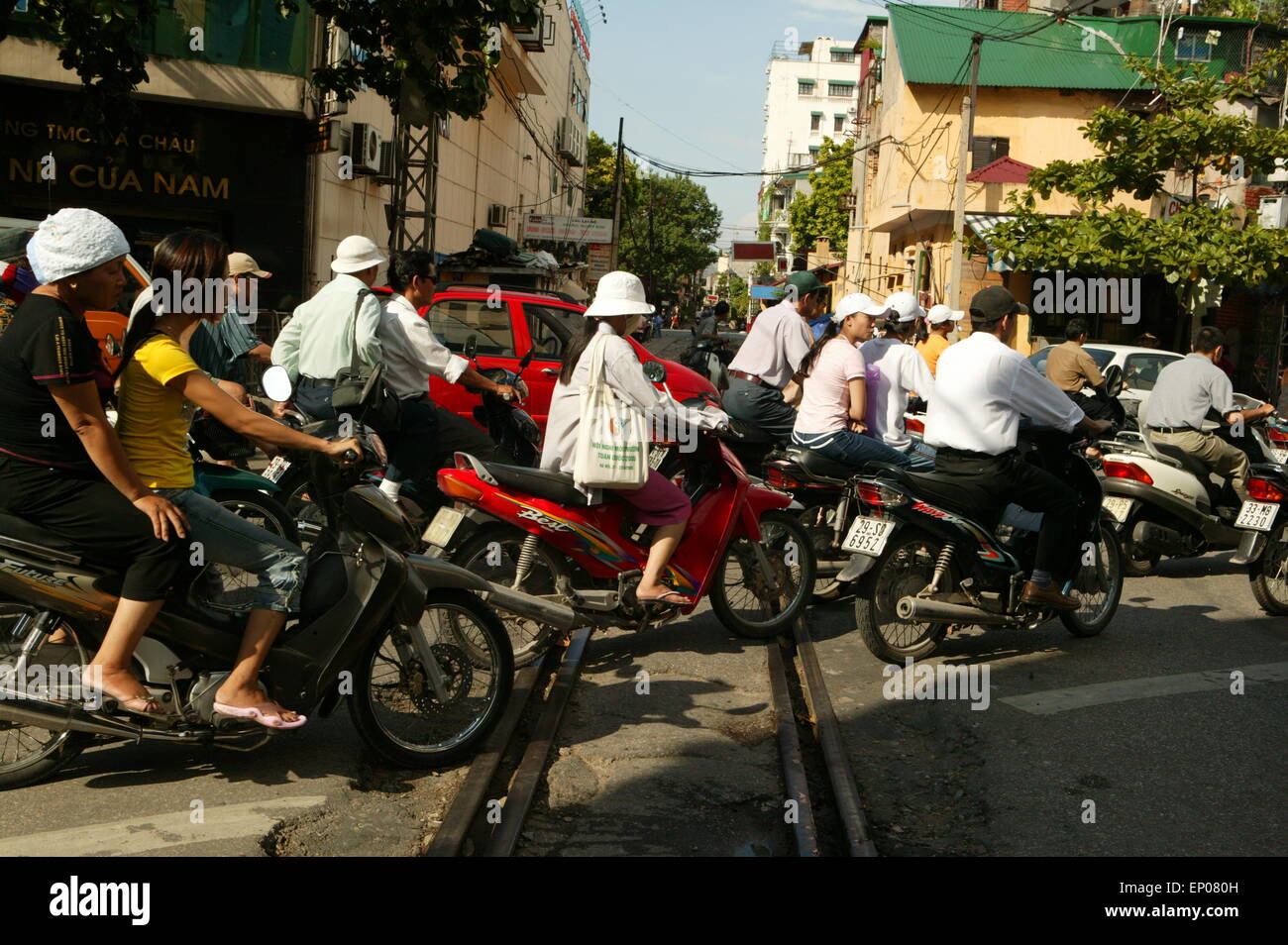 Everyday scene in the city of Hanoi in Vietnam Stock Photo - Alamy