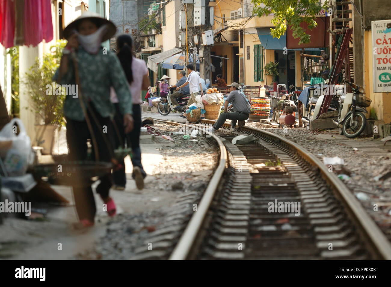 Everyday scene in the city of Hanoi in Vietnam Stock Photo - Alamy