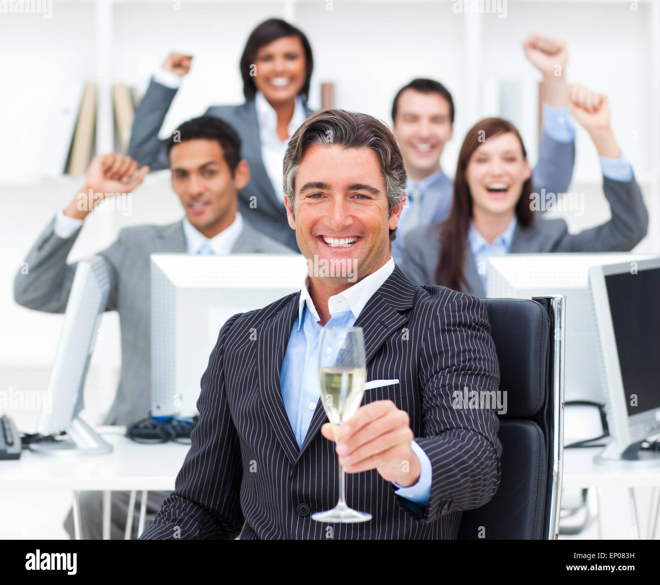 Triumphant team hi-res stock photography and images - Alamy