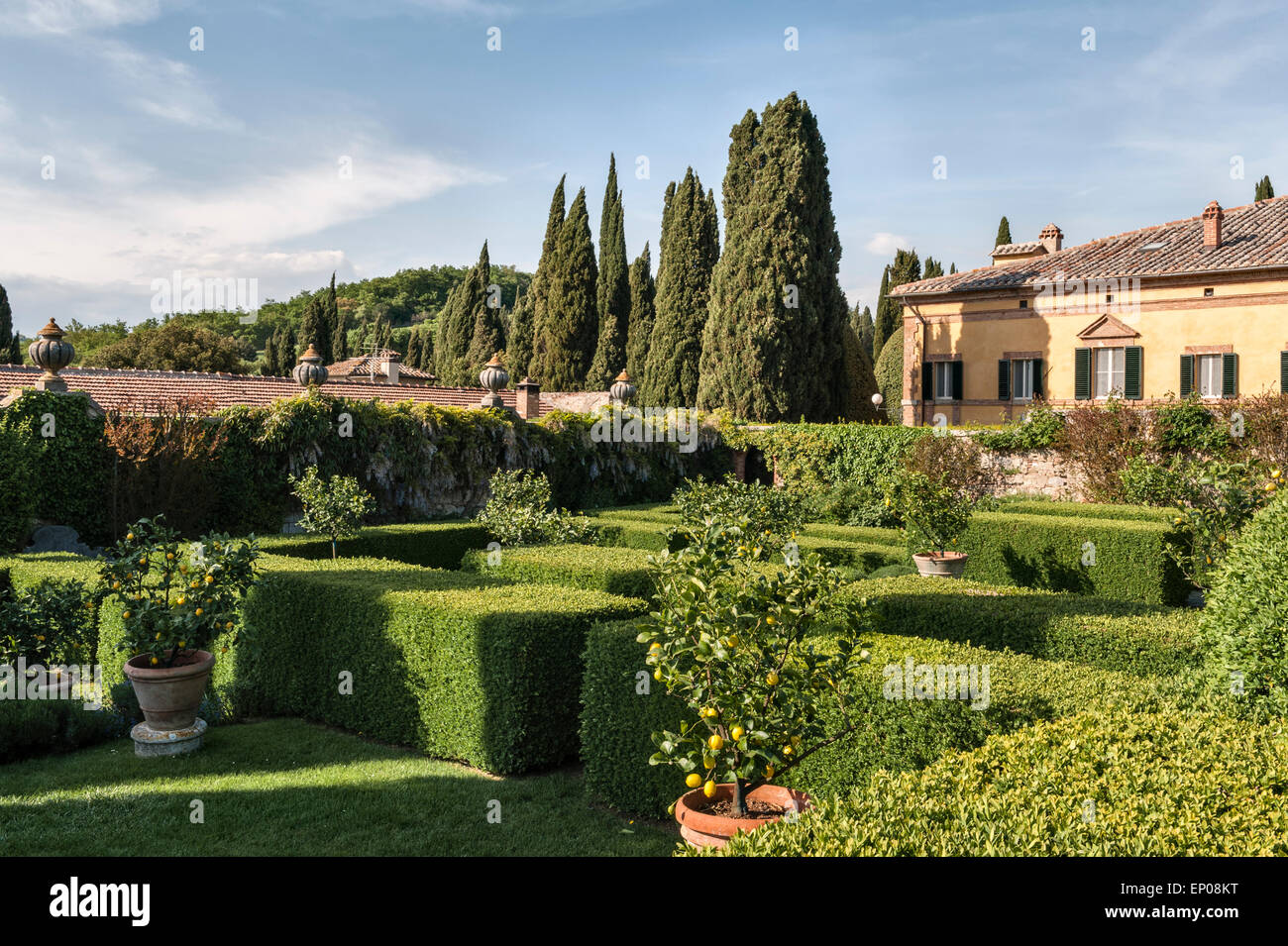 The formal lemon garden at La Foce, Chianciano Terme, Tuscany, Italy ...
