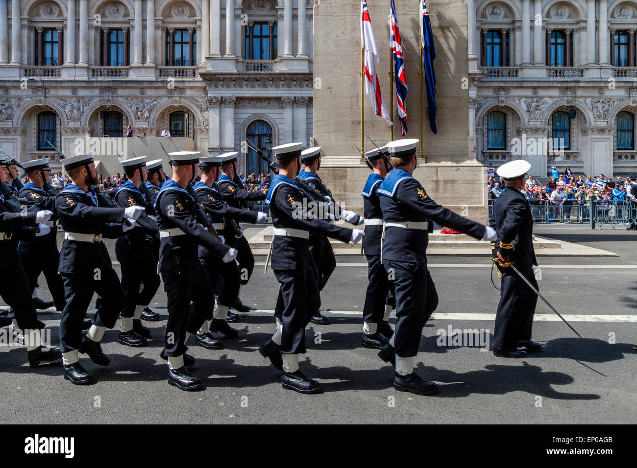 A Service Attachment Of The Royal Navy March Past The Cenotaph War ...