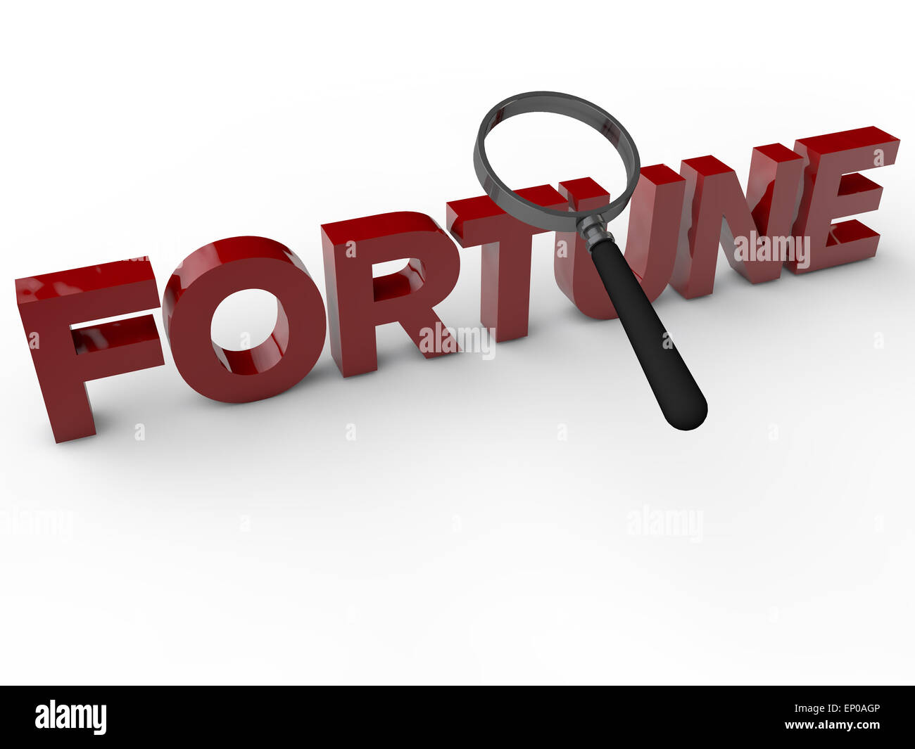 Fortune - 3D Text over white Background Stock Photo - Alamy