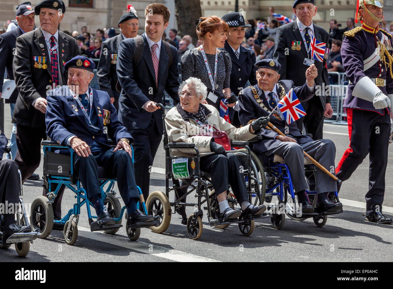 A British Army War Veterans Parade Passes The Cenotaph As Part Of The ...