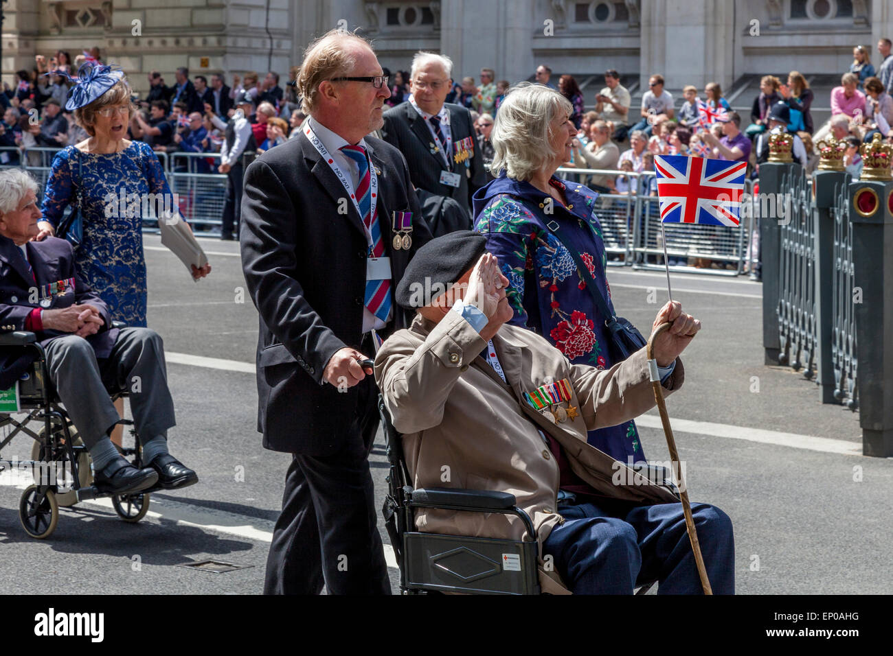 A British Army War Veterans Parade Passes The Cenotaph As Part Of The ...